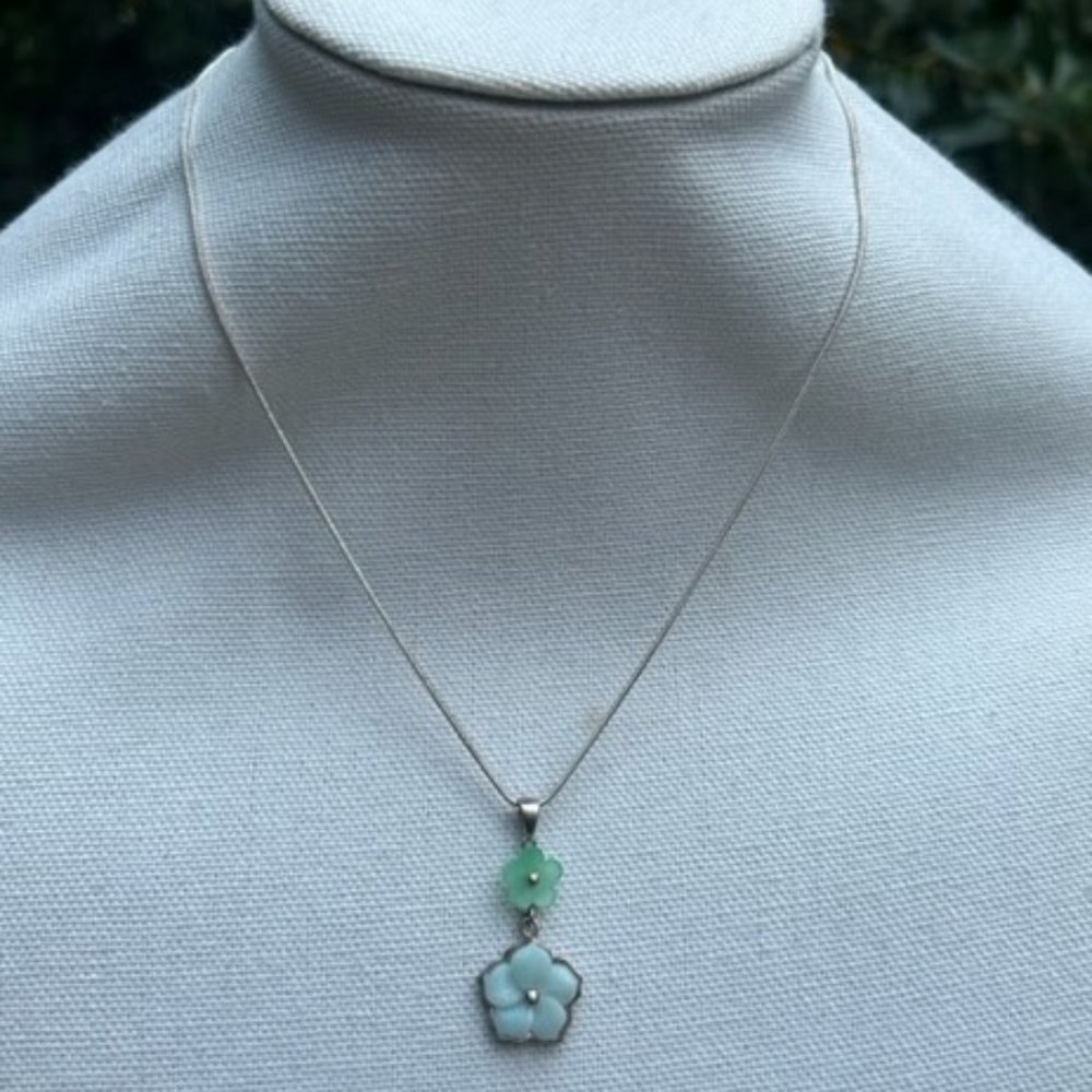 Vtg 925 Silver Whitney Kelly Wk Flower Pendant Neckla… - Gem